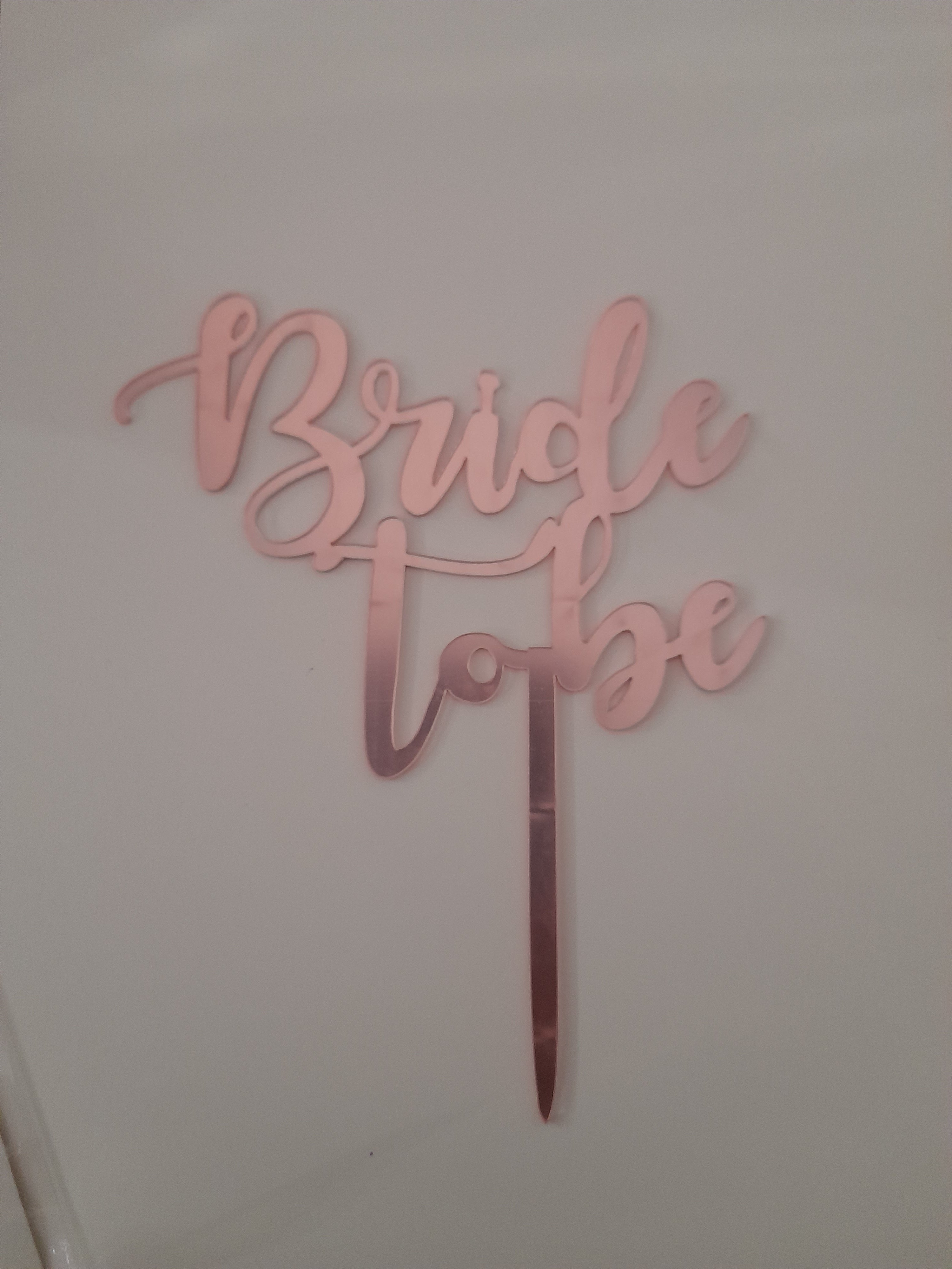 Topper acrilico despedida de soltera rosa gold BSA – Baúl Creativo RD